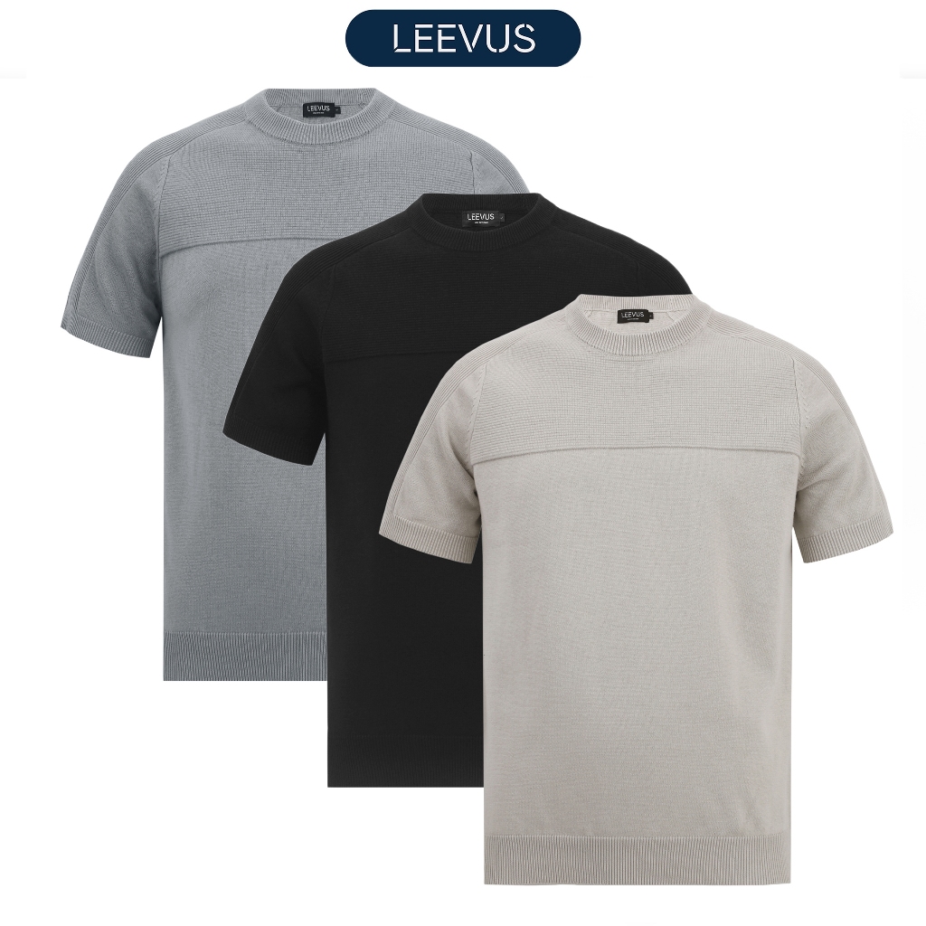 Áo thun nam LEN DỆT KIM cotton cao cấp Mix Ribbed T-shirt thiết kế ôm ...