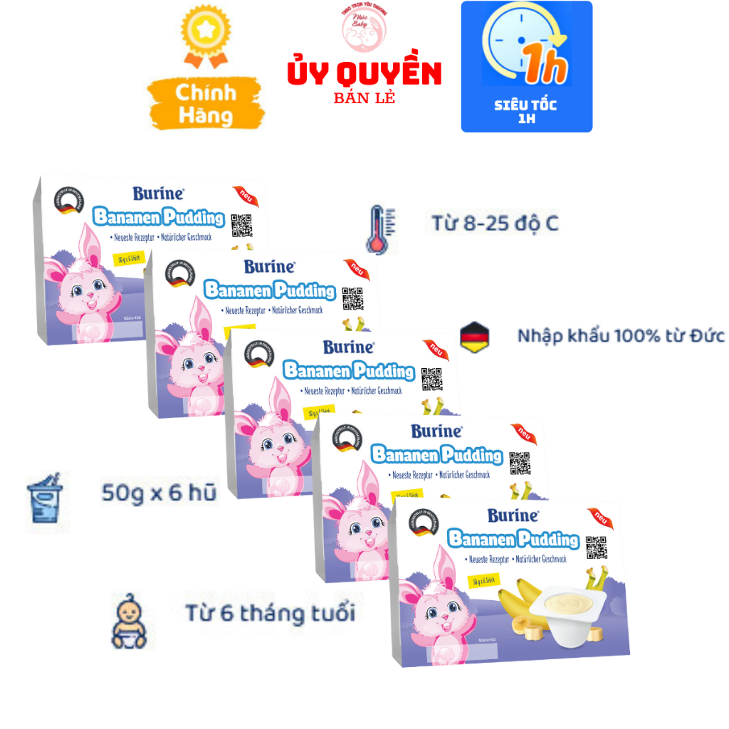 [Combo 4 Tặng 1 Vỉ] Cháo sữa Burine HiPP ăn dặm Pudding Chuối cung cấp ...