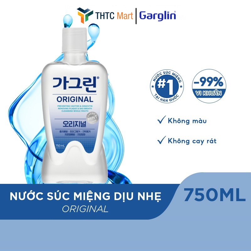 Nước súc miệng Garglin Original có cồn chai lớn 750ml vị bạc hà nguyên bản | Shopee Việt Nam