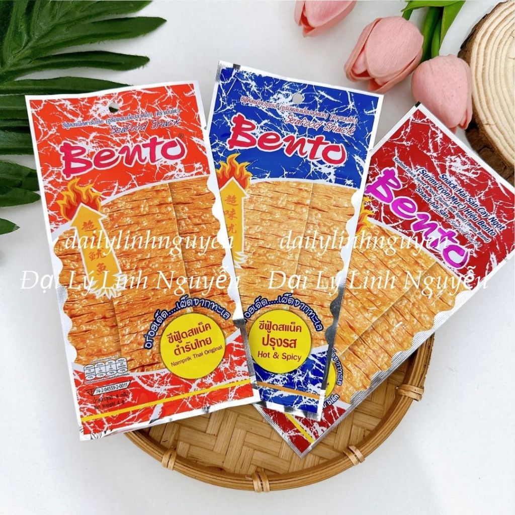 Mực Bento Gói 4g Snack Mực Bento Thái Lan Đủ 3 Vị Mực Bento Siêu Cay ...