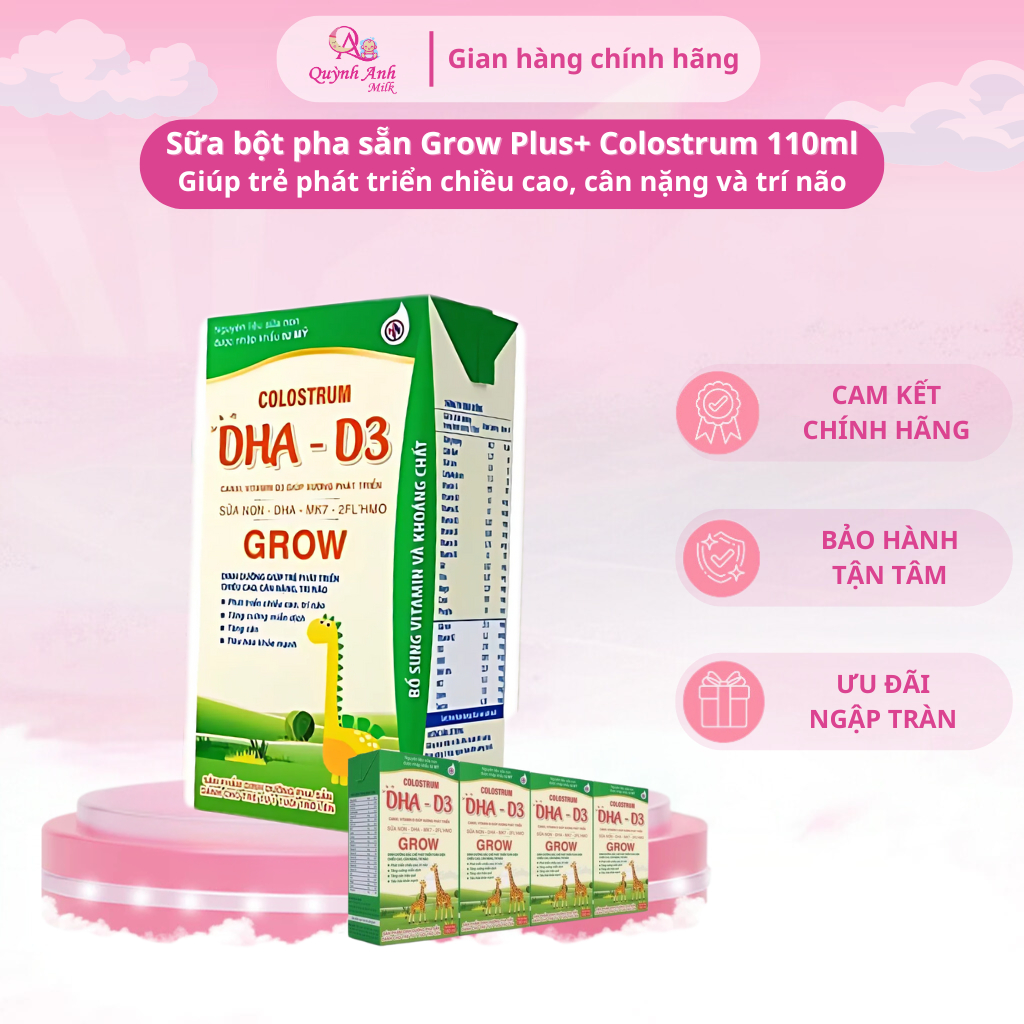 Sữa bột pha sẵn Grow Plus+ Colostrum 110ml giúp trẻ phát triển chiều ...