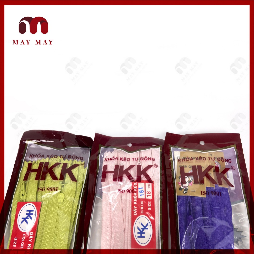 Khóa quần HKK tự chốt ( túi 12 sợi) 18cm - Dây kéo quần tây 18cm ...