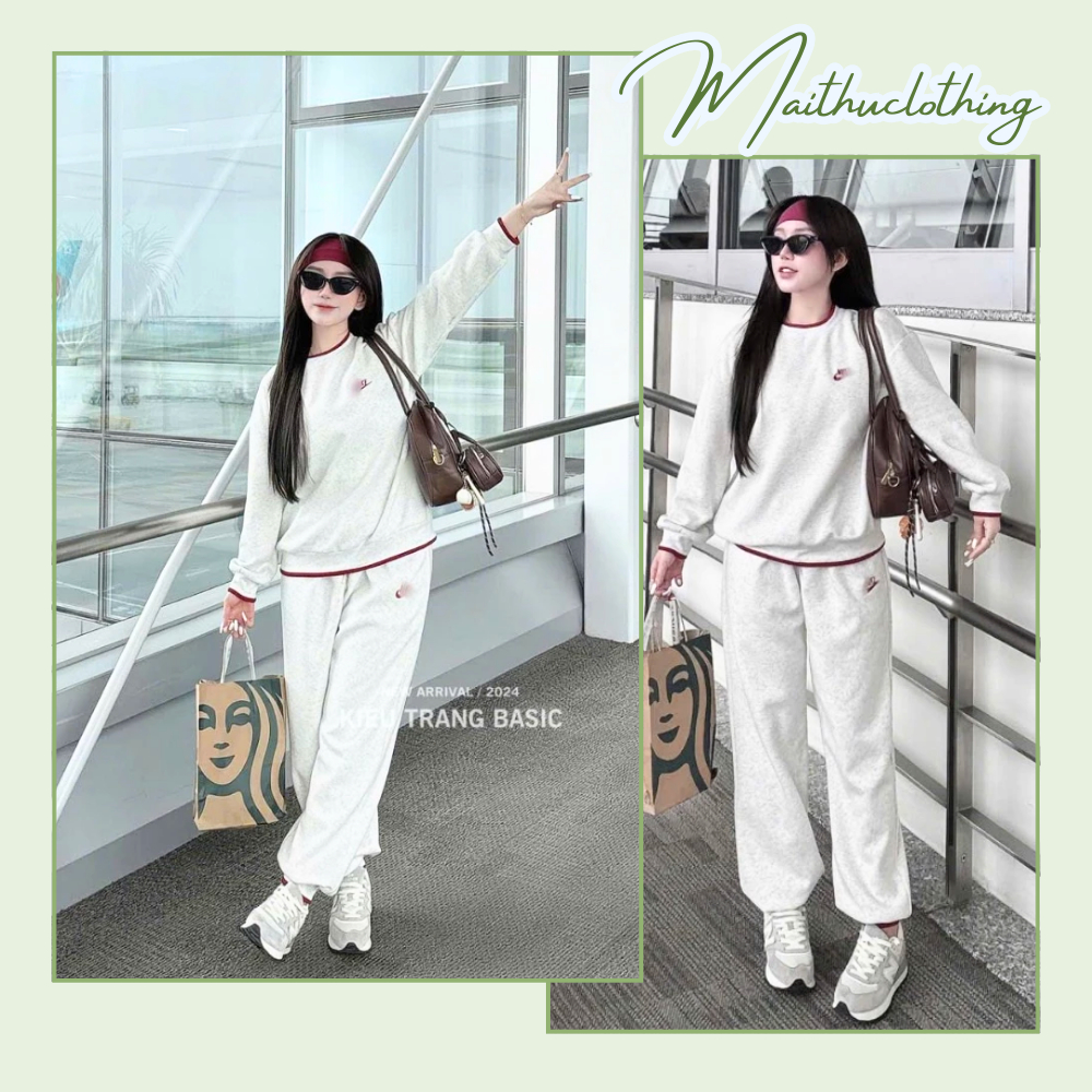 M91 Bộ đồ thu đông nai kì nữ, set đồ thể thào chất liệu nỉ cao cấp lên ...