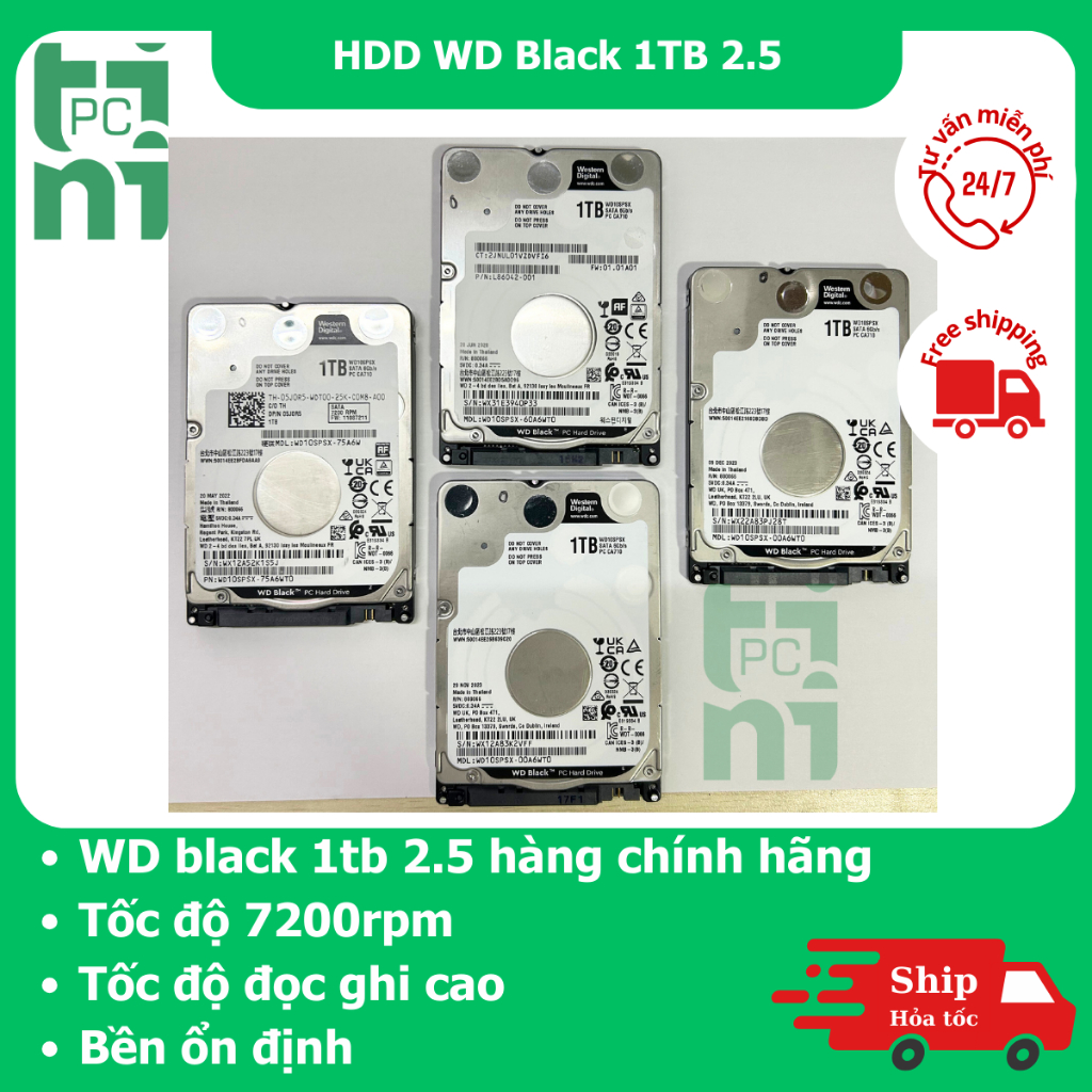 Ổ cứng HDD WD Black 1tb 2.5 inch SATA III 7200RPM | Shopee Việt Nam