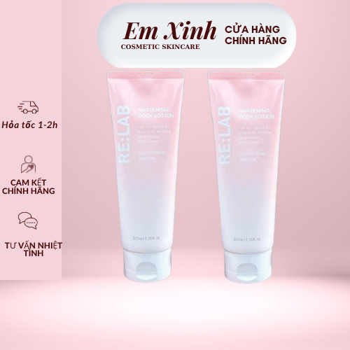 Dưỡng thể trắng da Relab Whitening Body Lotion tuýp 200ml | Shopee Việt Nam