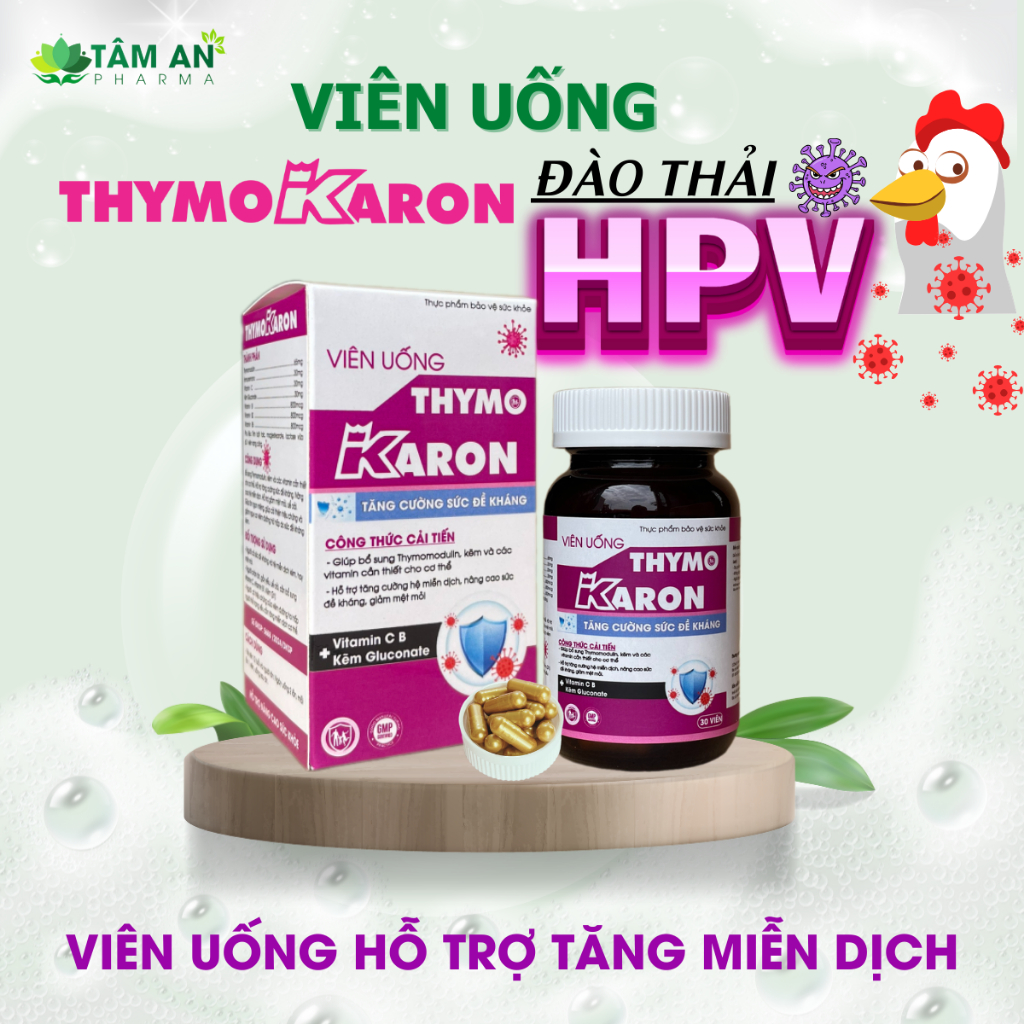 Viên Uống THYMO KARON 30 Viên - Hỗ Trợ Đào Thải H.P.V - Hỗ Trợ Tăng ...