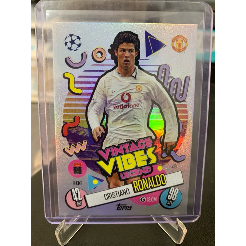 Thẻ Bóng Đá #U741 Cristiano Ronaldo Manchester United Vintage Vibes Legend Topps Match Attax ...