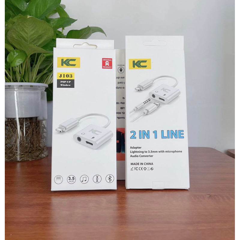 jack chuyển đổi 2 cổng KC J103 Jack chuyển đổi 2 cổng cho ip | Shopee Việt Nam