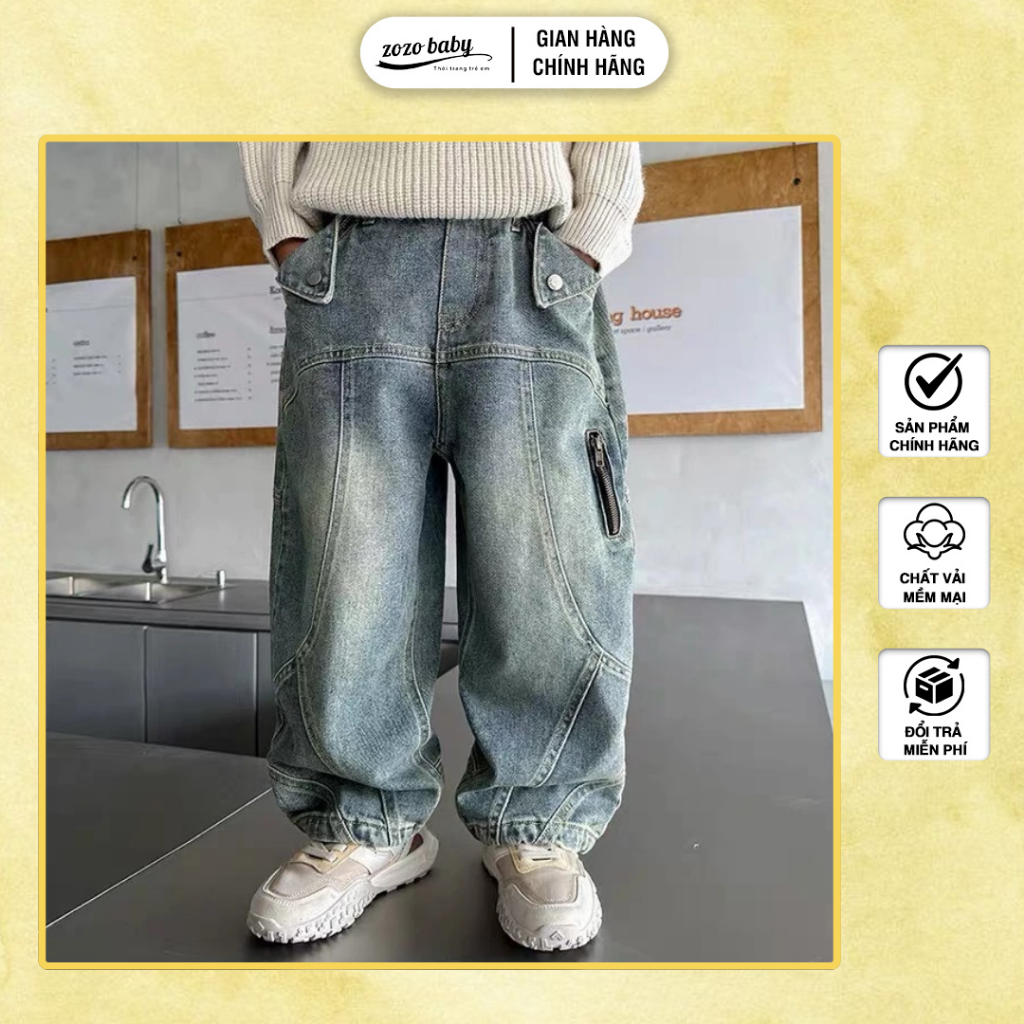 Quần Jean Xuông Dài Zozo Baby Store, Quần Jeans Phối Khóa Phong Cách Cool Ngầu Cho Bé Trai ...