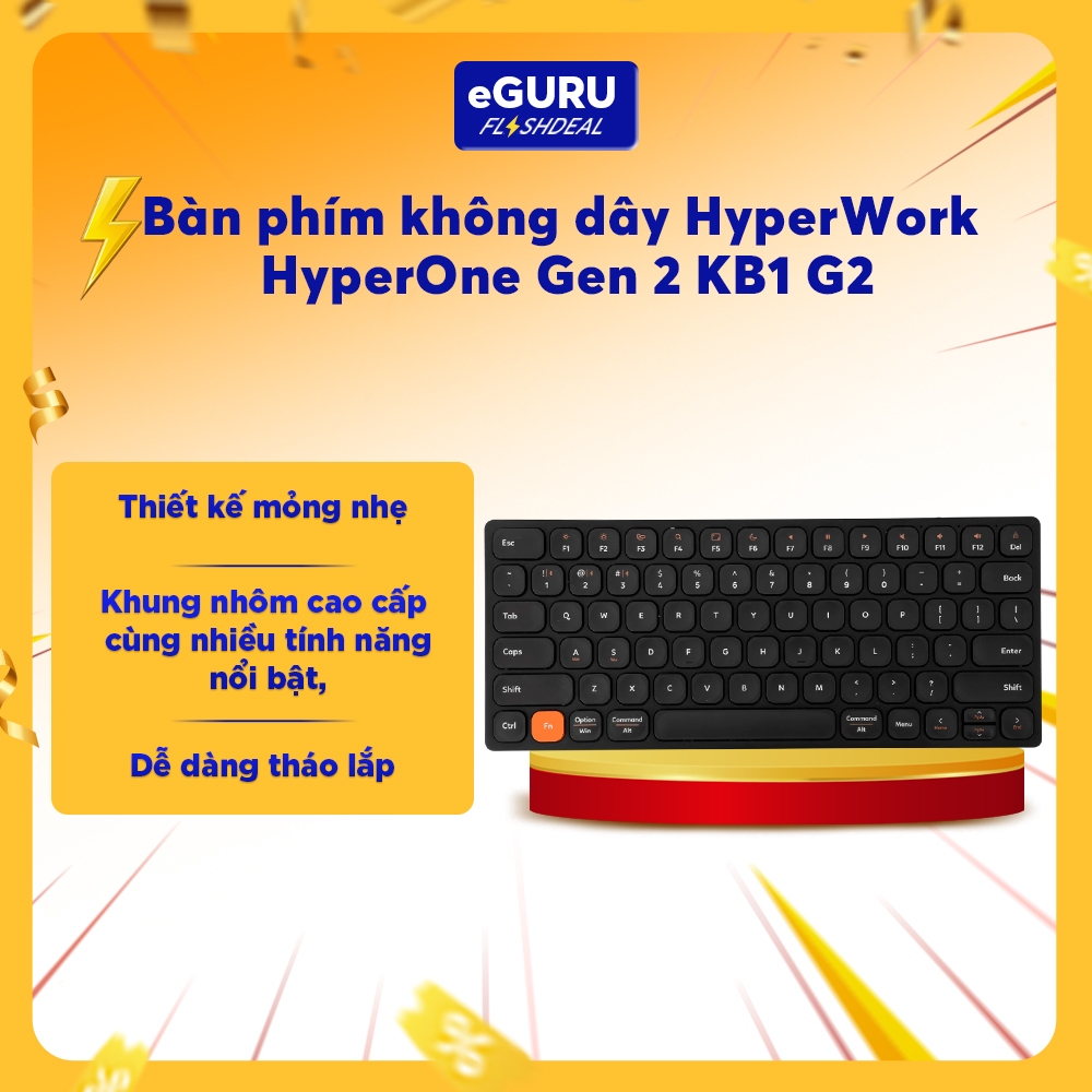 Bàn phím không dây HyperWork HyperOne Gen 2 KB1 G2 Nâng tầm trải nghiệm ...