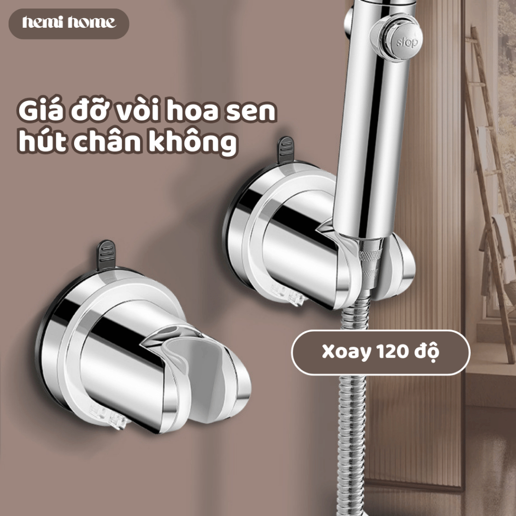 Giá Đỡ Vòi Sen Gắn Tường Có Cốc Hút Xoay 120 Độ, Giá Treo Vòi Hoa Sen Chống Nước, Chịu Lực Tốt ...