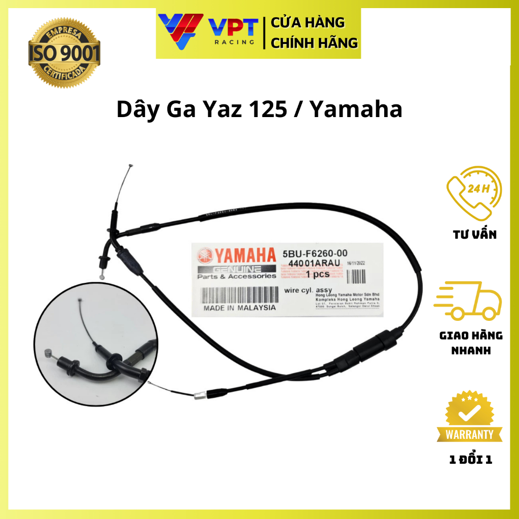 Dây ga Y125Z, Y125ZR - chính hãng Yamaha 5BU-F6260 | Shopee Việt Nam