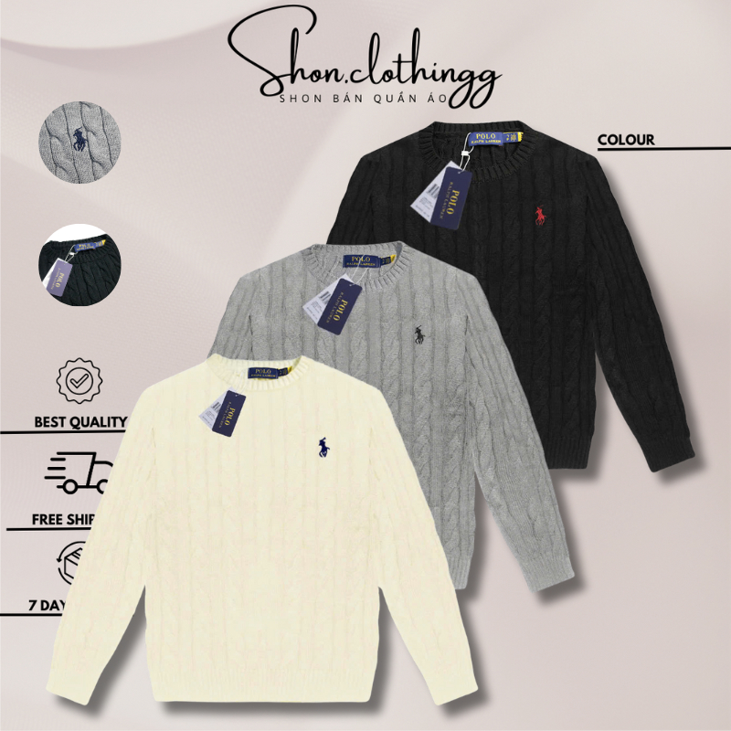 Áo Sweater Dệt Len Ralph Lauren Thêu Logo Chất Liệu Dệt Len Cao Cấp ...