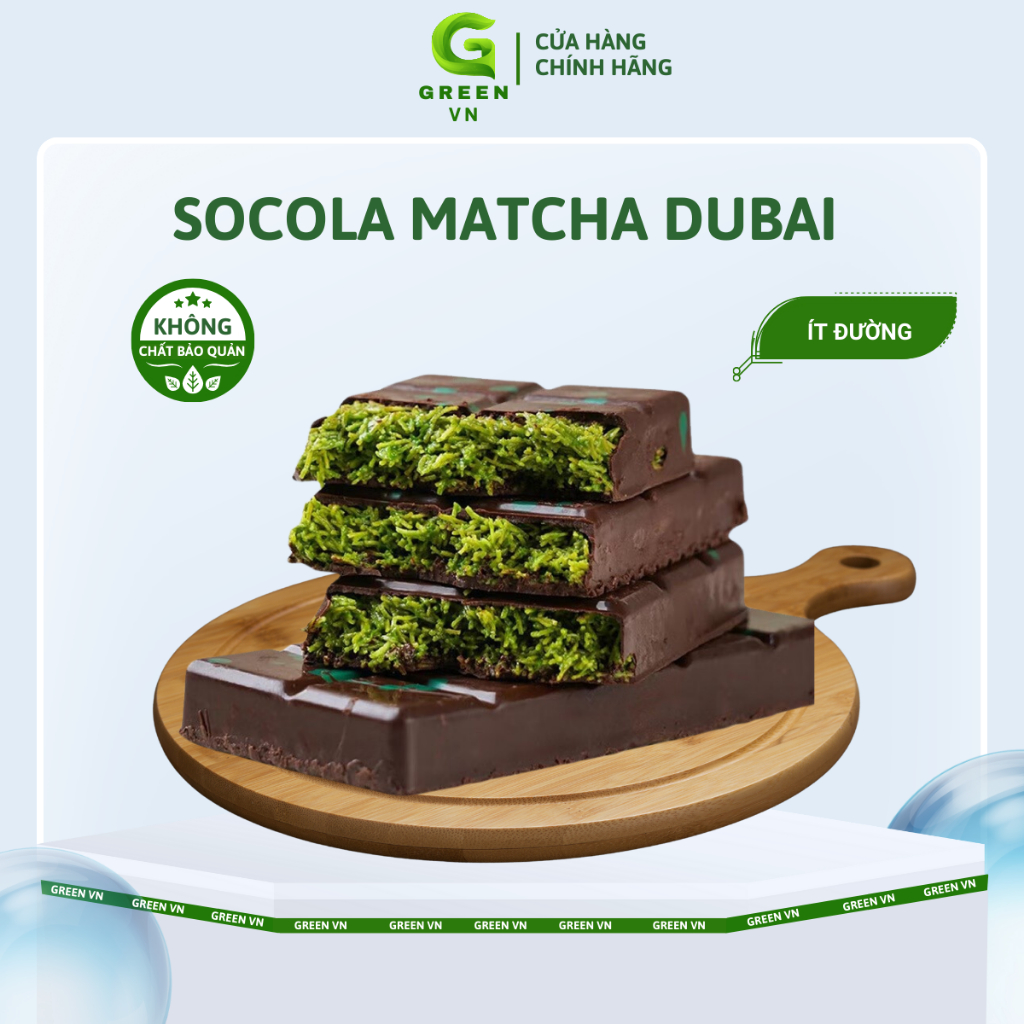 Socola Matcha Dubai Nhân Kataifi Giòn Tan Green Vn Chocolate Dubai ...