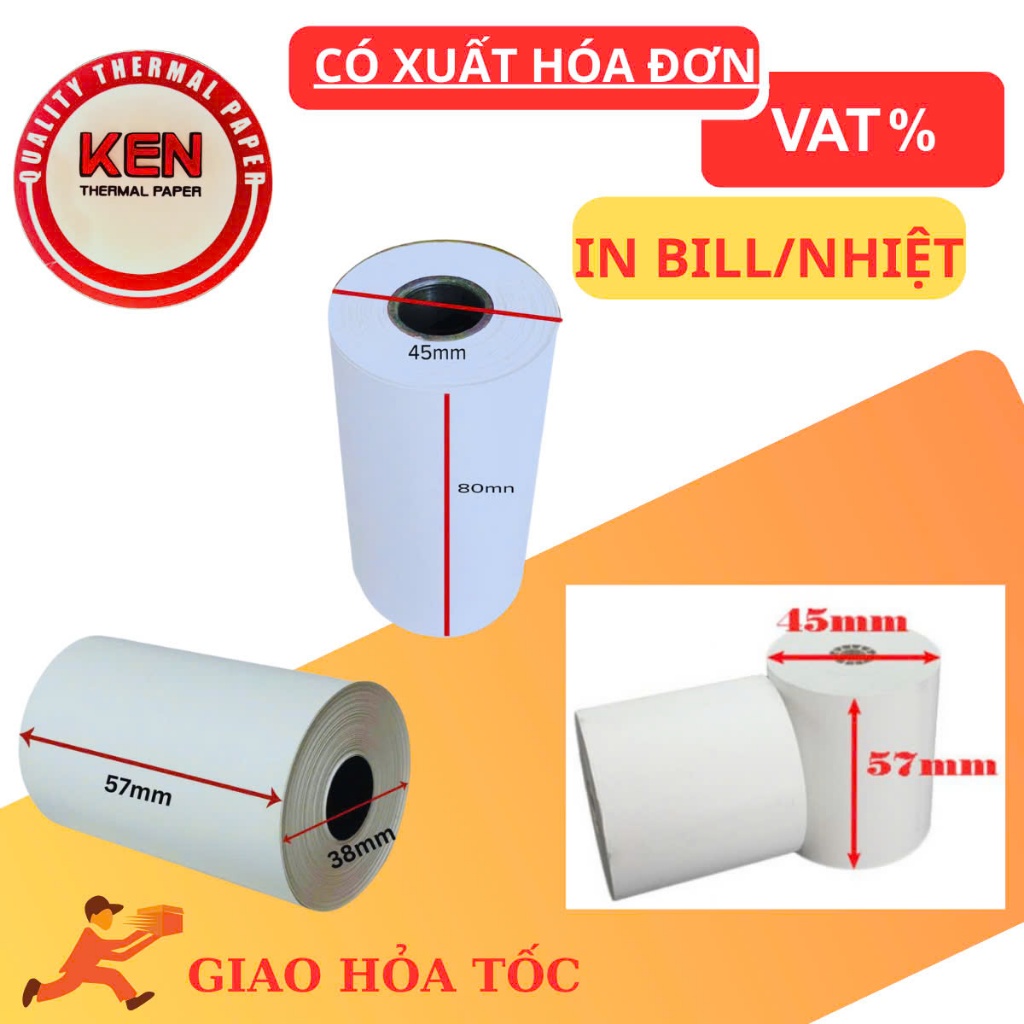GIẤY IN BILL K80, K57, K58, POS, TAXI, GIẤY IN NHIỆT, IN HÓA ĐƠN NHÀ ...