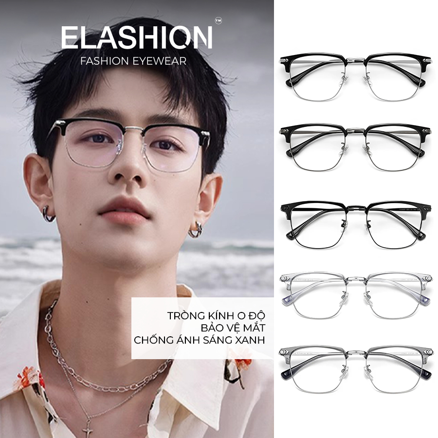 Kính mắt Nam Nữ ELASHION, gọng kính chữ nhật, phong cách basic dễ sử ...