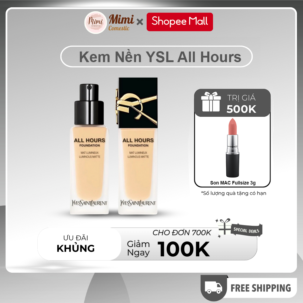 Kem Nền YSL All Hours Foundation Mat Lumineux Luminous Matte fullsize | Shopee Việt Nam