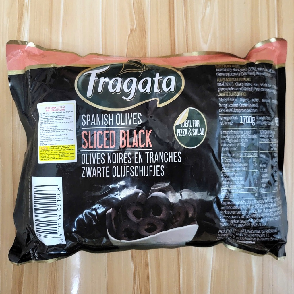 FRAGATA (TÚI LỚN 1.7 Kg) QUẢ Ô LIU ĐEN TÂY BAN NHA CẮT LÁT Spanish Olives Sliced Black | Shopee ...