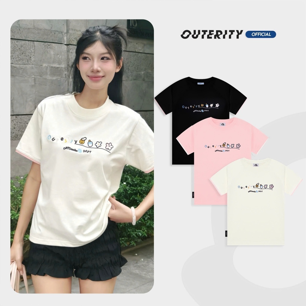 Áo Thun Baby Tee Outerity Flow Baby Thêu Nơ / Unisex Local Brand 2024 | Shopee Việt Nam