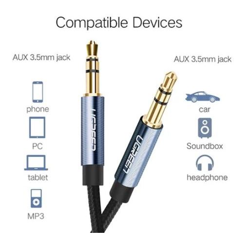 Cáp Audio AUX 3.5mm trên ô tô dài 2m chính hãng Ugreen có giao hỏa tốc ...