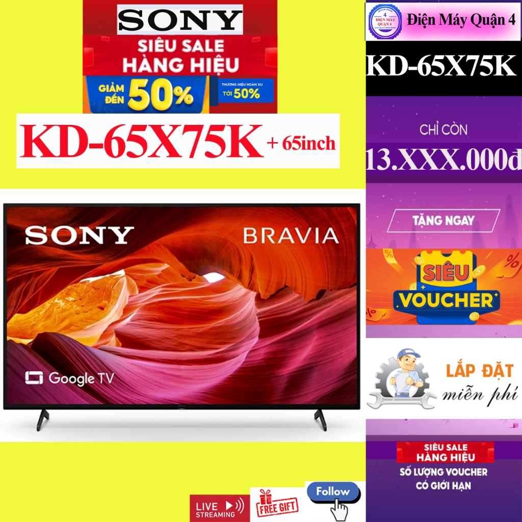 [Fullbox] KD-65X75K Google Tivi Sony 4K 65 inch KD-65X75K, Chính hãng ...
