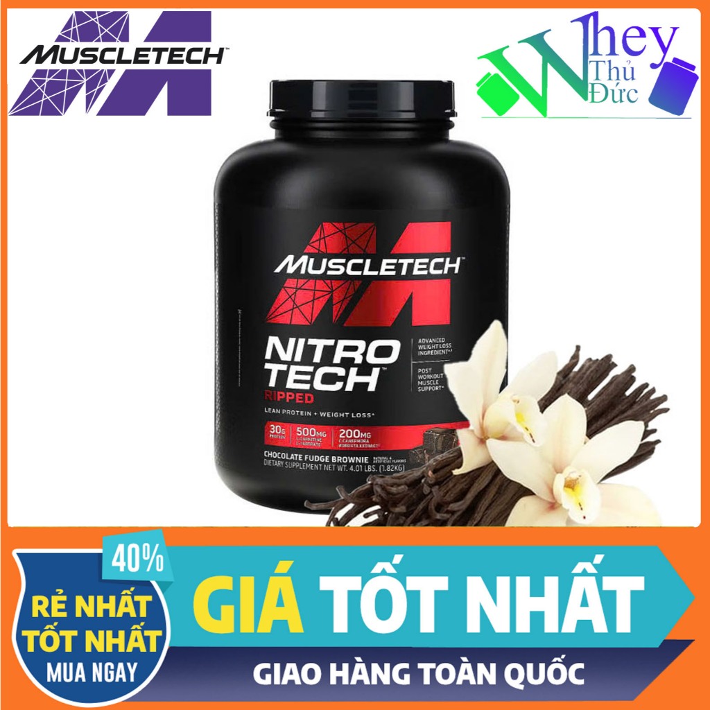 Whey Nitro Tech Ripped Whey Protein 4LBS 1,8kg Vị Vanilla - Whey tăng ...