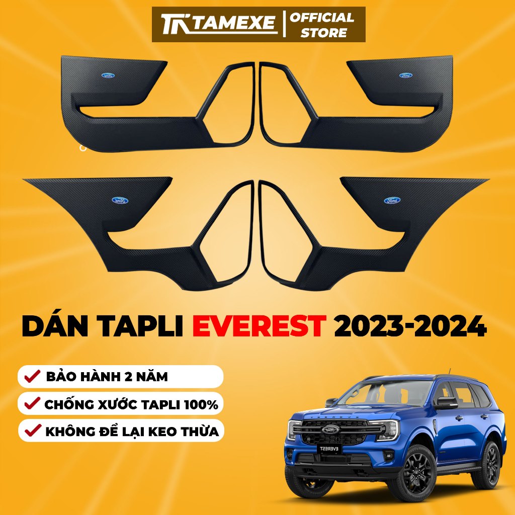 Miếng dán tapli cửa ô tô FORD EVEREST 2023-2024 loại 1 TAMEXE chống ...