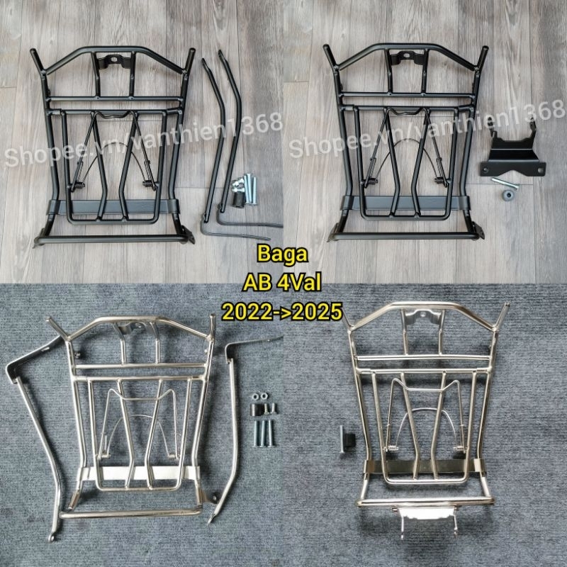 Baga Xe AB AirBlade 4Val 2022->2025 Inox 10li Sơn Đen Loại Dày | Shopee ...