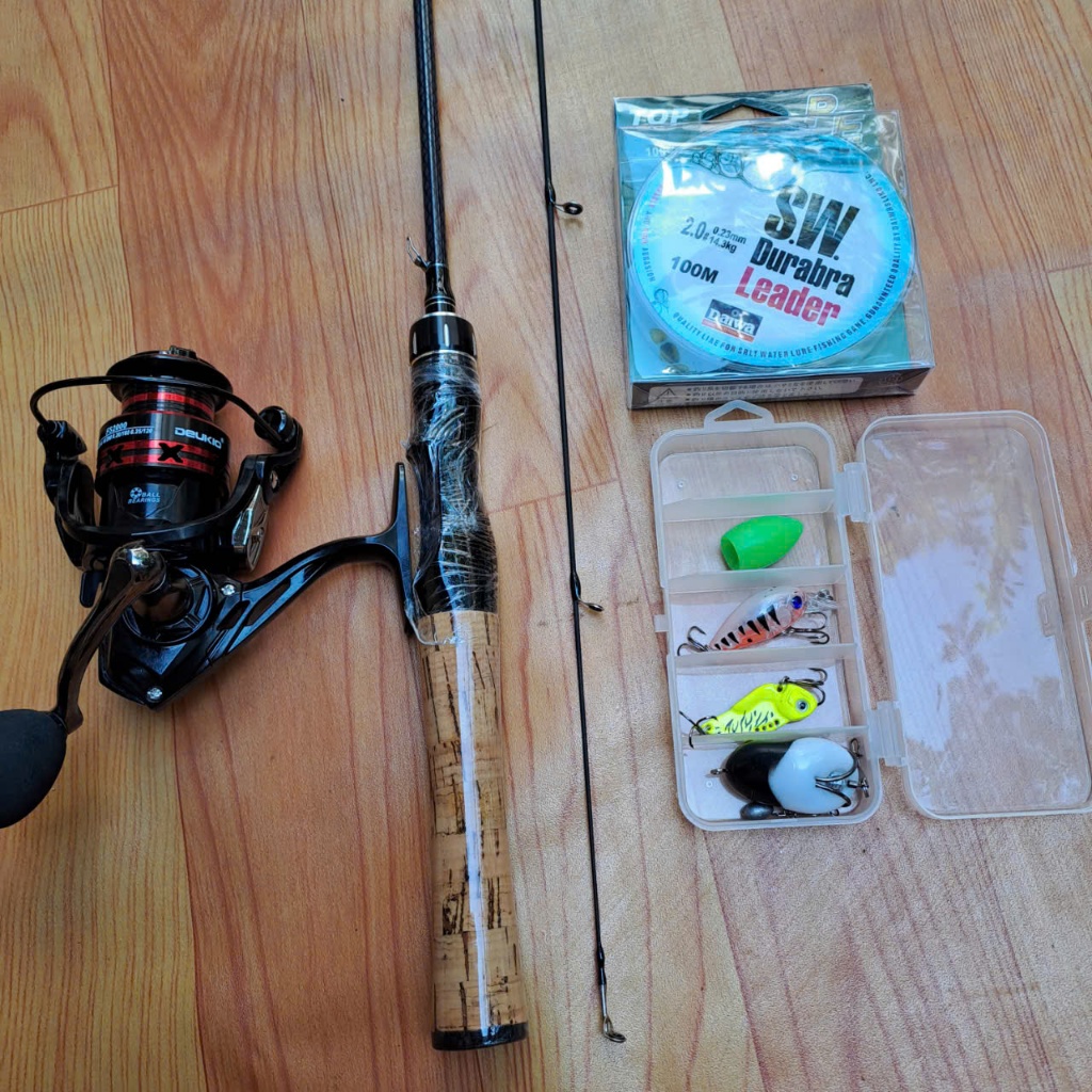 combo bộ cần câu lure ul cán bần kèm máy dekio fs 2000 và hộp mồi ...