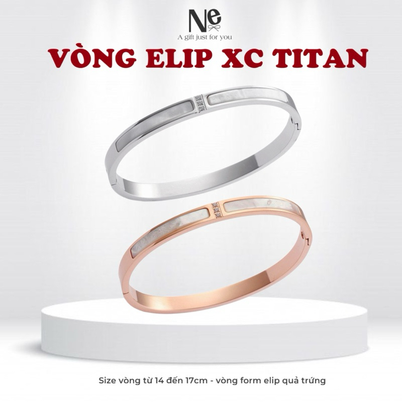 [Tặng Hộp] Vòng tay titan XC XACU màu bạc form Elip không đen rỉ - Titan Phụ Kiện cho nữ - form ...