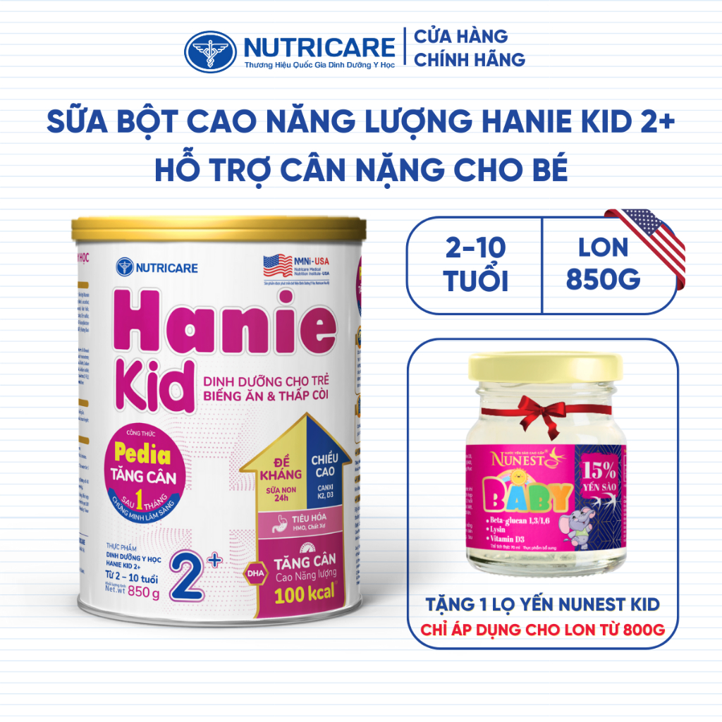 Sữa Bột HANIE KID Nutricare Bé Từ 0-10 Tuổi Sữa Non 24H Cao Năng Lượng ...