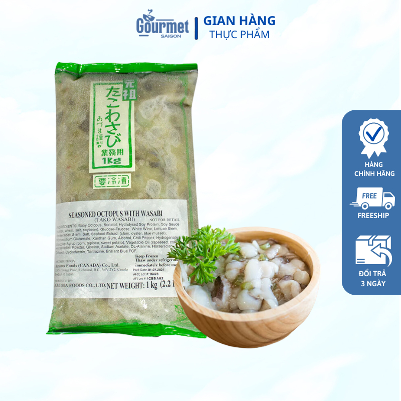 Bạch tuộc trộn mù tạt Tako Wasabi Gói 1Kg Foodsource chuẩn vị, dai ngon ...