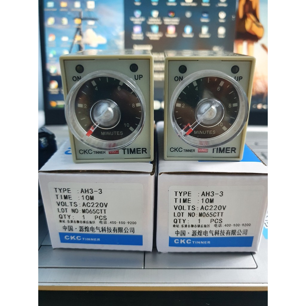 Rơ le thời gian, Relay timer, Rơle hẹn trễ CKC AH3-3 220VAC 6S 10S 30S 60S 6M 10M 30M 60M ...