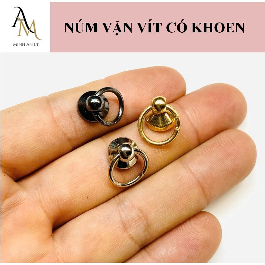 (Bịch 50 Bộ) Núm Vặn Vít Có Khoen, Khoen Vít Vặn Đầu Tròn, Khoen Vít ...