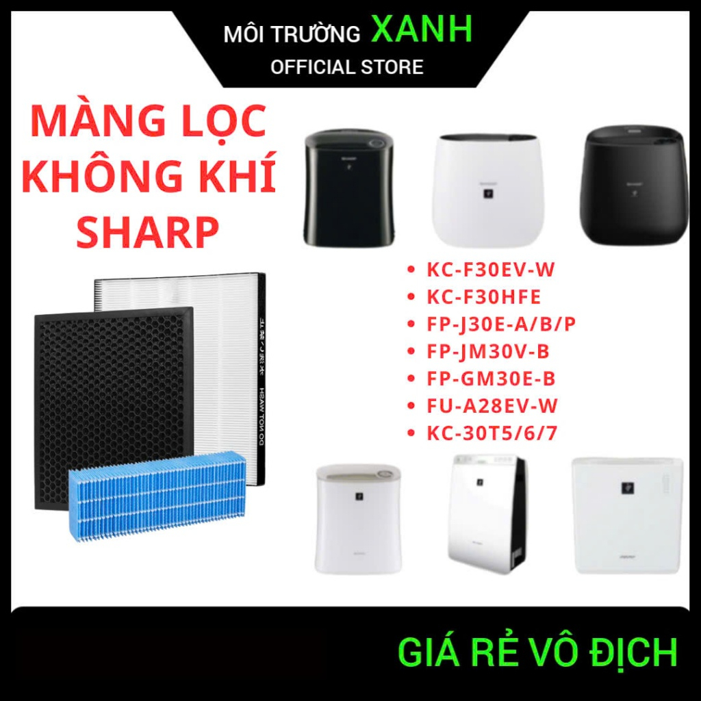 Màng Lọc Không Khí Sharp FP-J30E, FP-J30E-A/B/P, FP-JM30V-B, KC-F30EV-W, KC-30T5/6/7, FZ-F30HFE ...