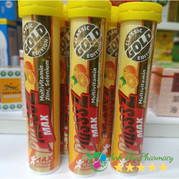 Viên Sủi Plusssz Gold Max Multivitamin Vị Cam Tăng Đề Kháng (Tube 20 ...