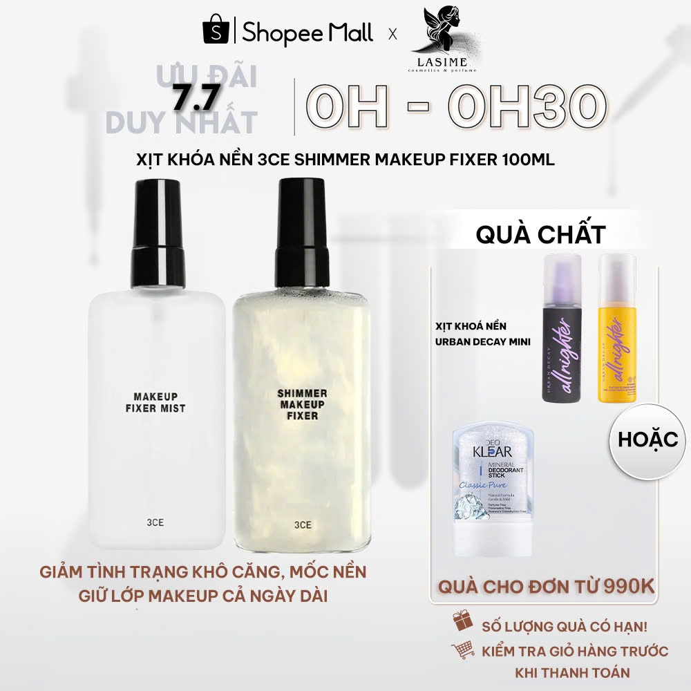 Xịt Khóa Nền 3CE Shimmer Makeup Fixer 100ml - LS112 | Shopee Việt Nam