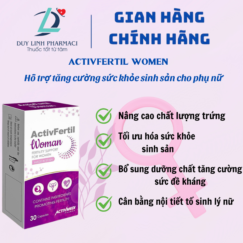 Viên Uống Bổ Trứng Tăng Khả Năng Thụ Thai ActivFertil Woman - Hộp Uống ...