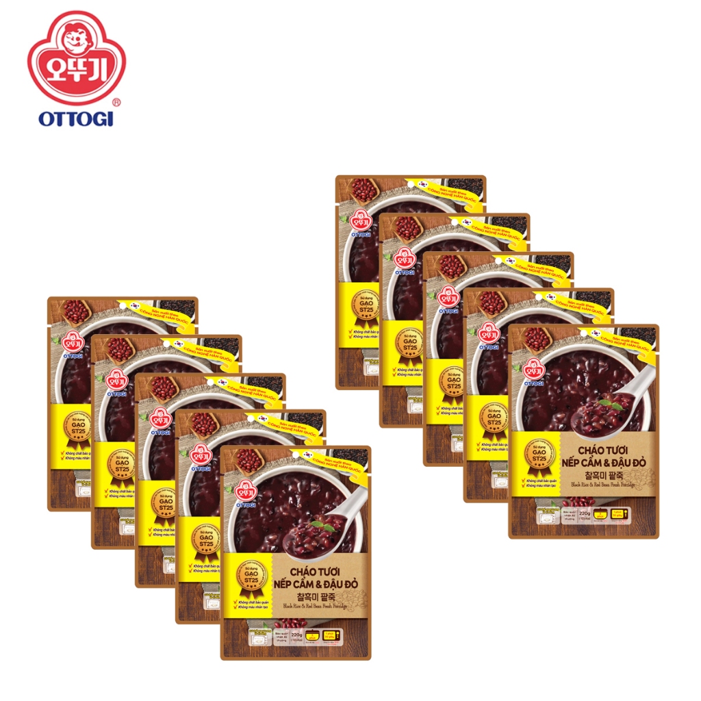 COMBO 10 GÓI CHÁO TƯƠI NẾP CẨM VÀ ĐẬU ĐỎ BLACK RICE AND RED BEAN FRESH ...