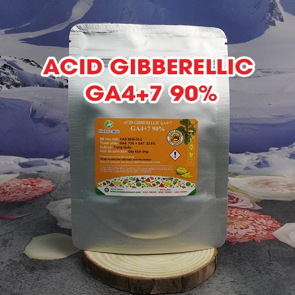 Acid Gibberellic GA4+7 90% - kích tăng trưởng cân đối, đồng đều (GA4+GA7) giảm dị dạng quả (gói ...