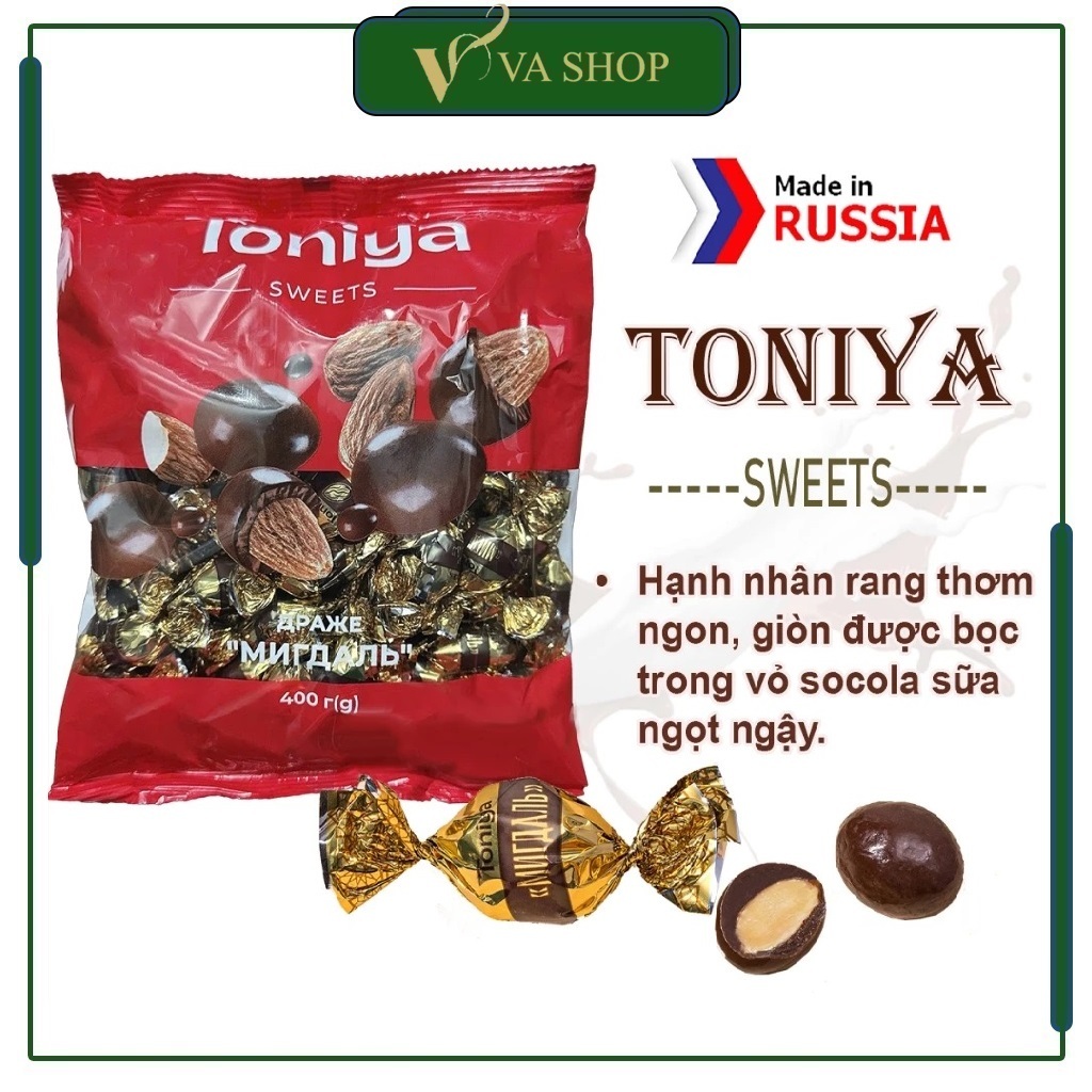 Toniya Sweets kẹo socola bọc hạnh nhân Gói 400gr | Shopee Việt Nam