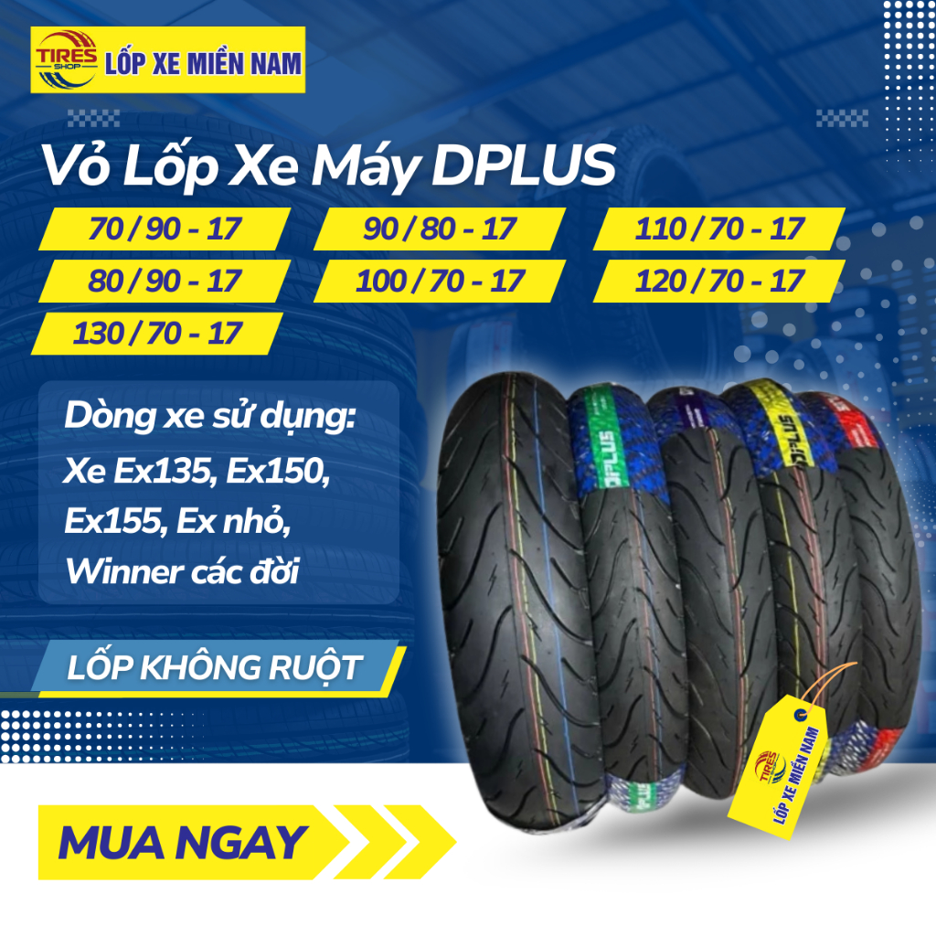 Vỏ Lốp Xe Exciter - WINNER Vỏ Lốp Xe Máy Không Ruột DPLUS, Lốp Gai Tia Sấm Sét | Shopee Việt Nam