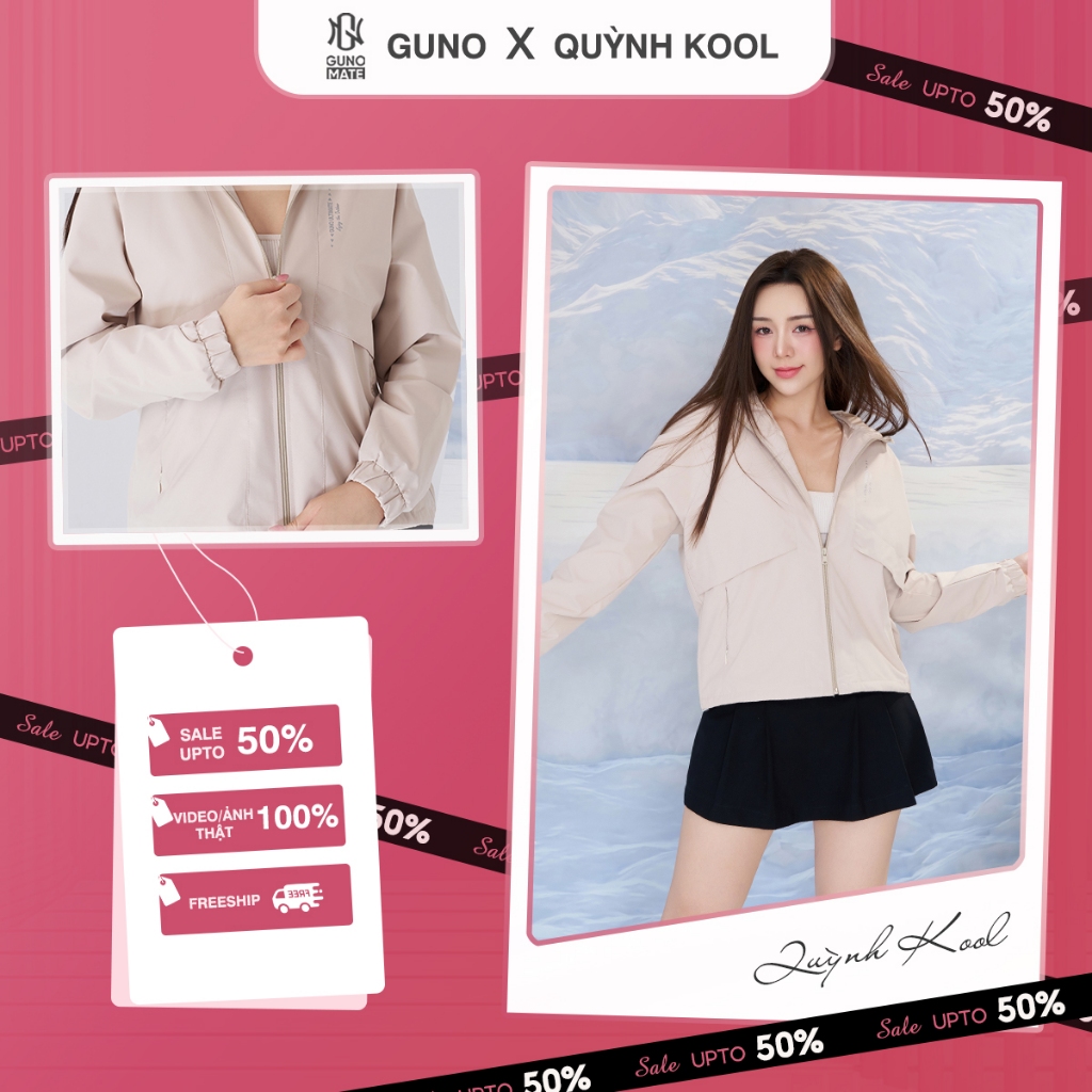 Áo khoác gió thu đông NỮ GUNO 2 lớp lót habutai nắp chéo 24DANU41 | Shopee Việt Nam