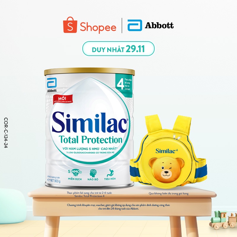 [Tặng Đai đi xe Similac] Sữa bột Similac Total Protection 4 900g (Mẫu ...