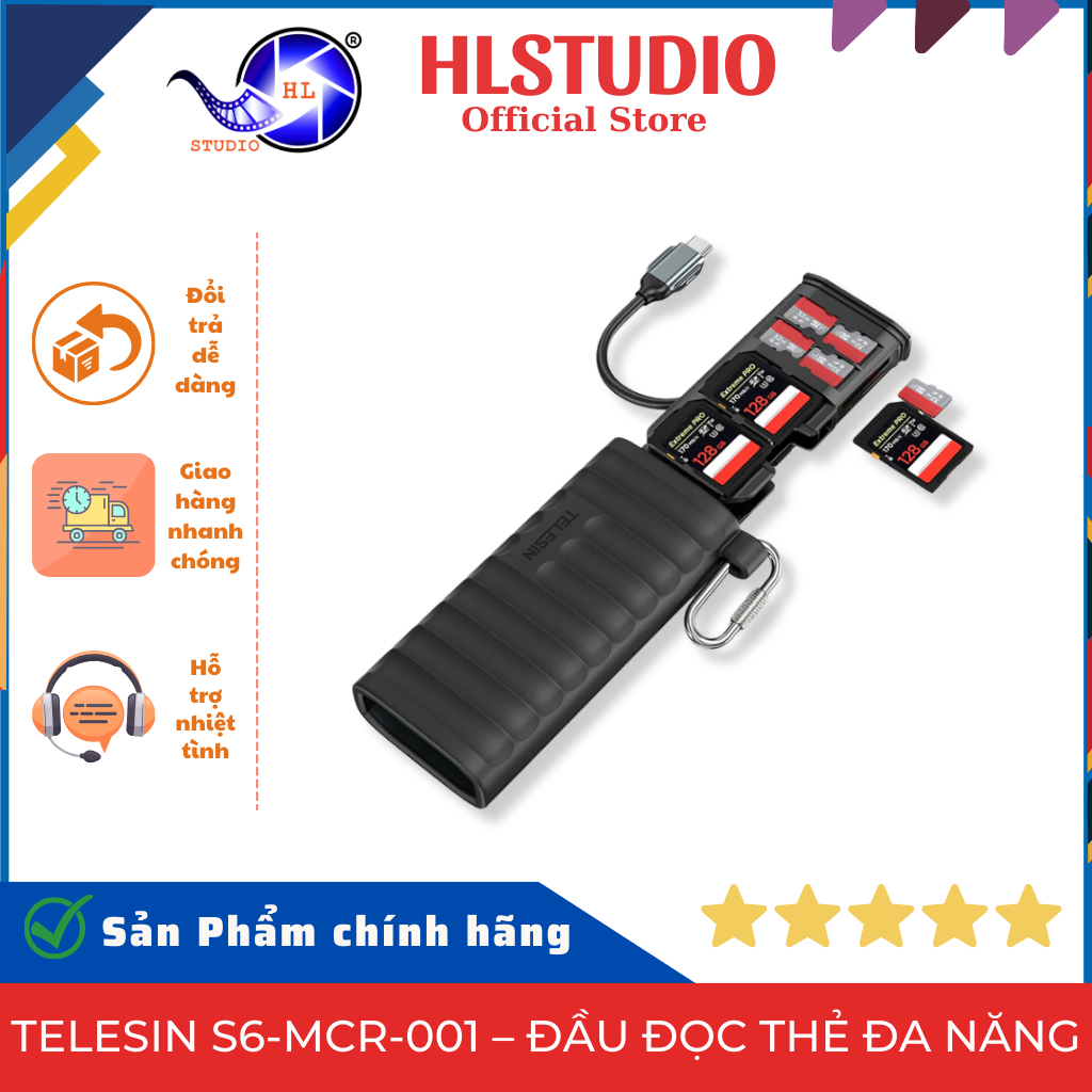 Telesin S6-MCR-001 – Đầu Đọc Thẻ Đa Năng Tốc Độ Cao 312MB/s | HL Studio | USB-C | IP54 | Shopee ...