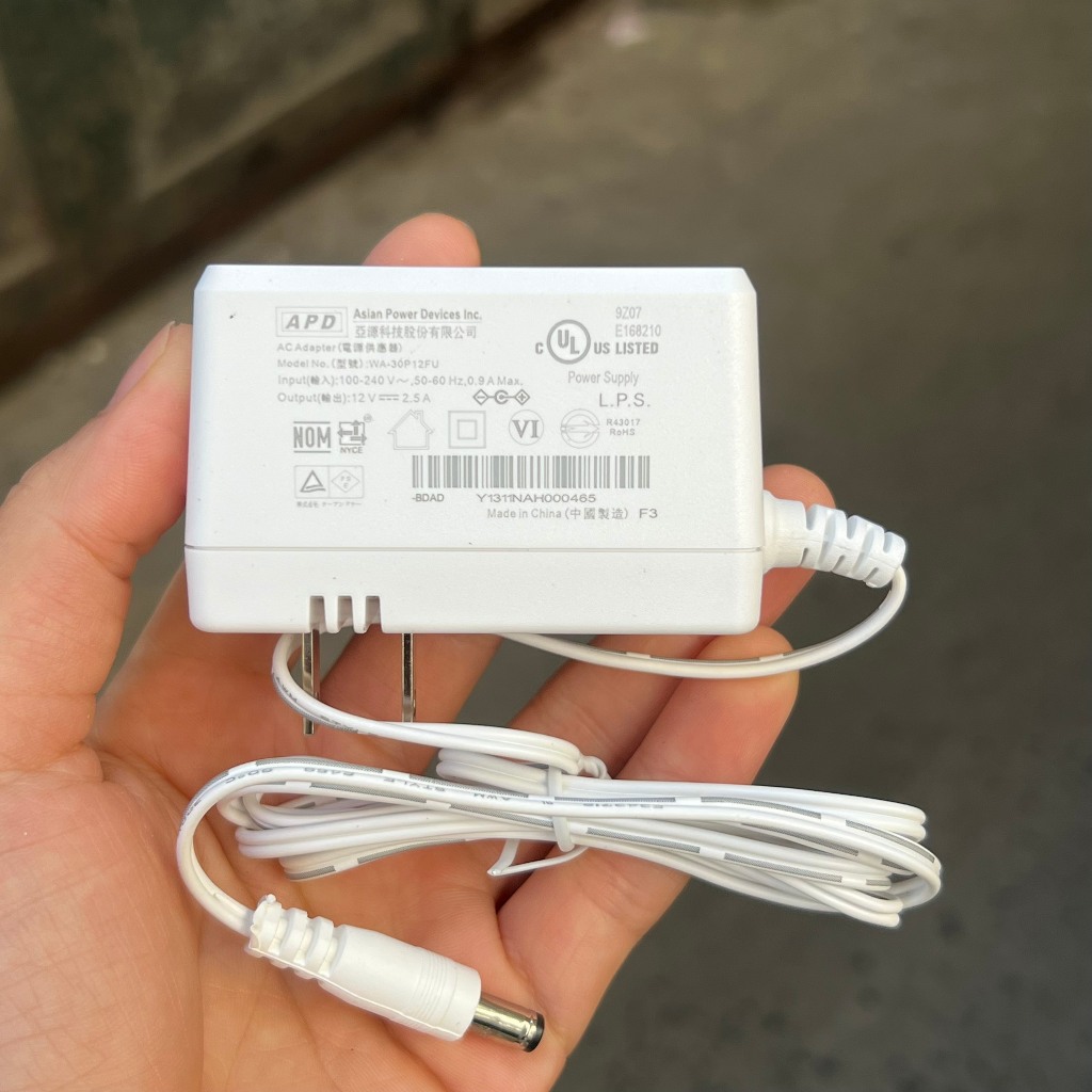 Nguồn Adapter 12V 2.5A 5.5x2.1MM Hãng APD Cục đổi nguồn 12V 2.5A Hoioto ADS cho thiết bị quạt ...
