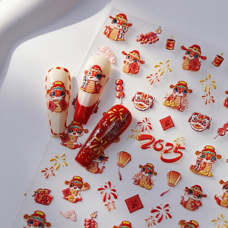 Sticker rắn, đầu lân cao cấp trang trí móng tay mới | Shopee Việt Nam