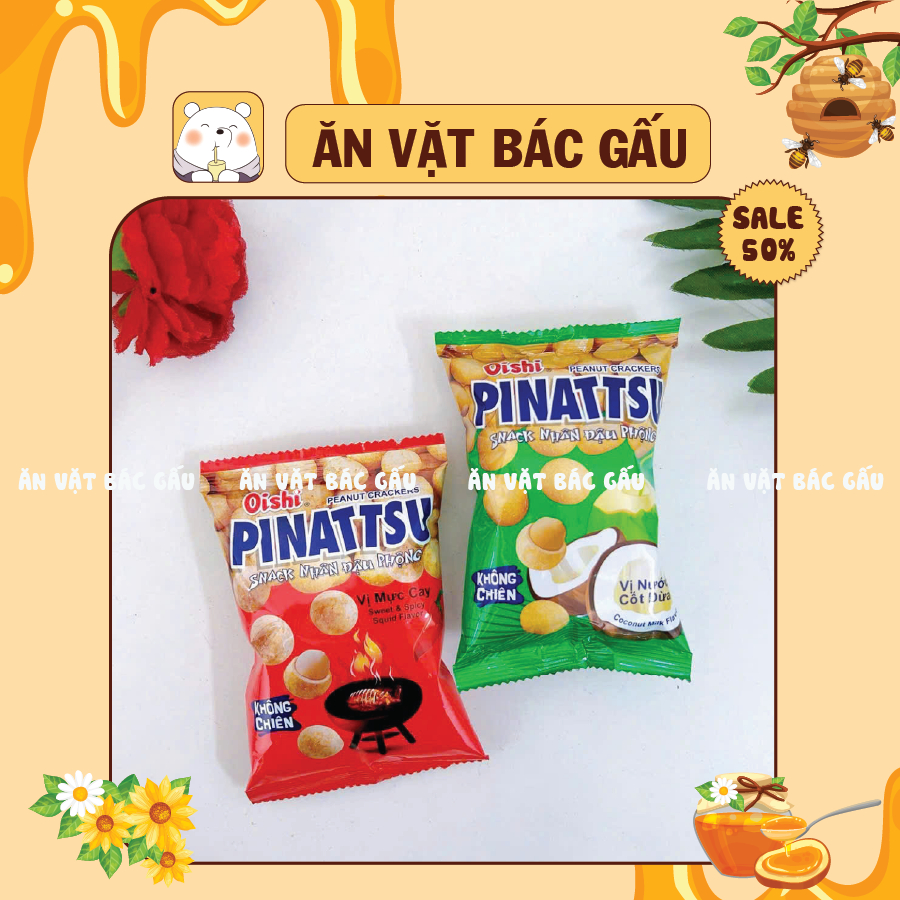 Snack Đậu Phộng Pinatsu Oishi 3 Vị Cốt Dừa, Mực Cay (gói 13g) | Shopee ...