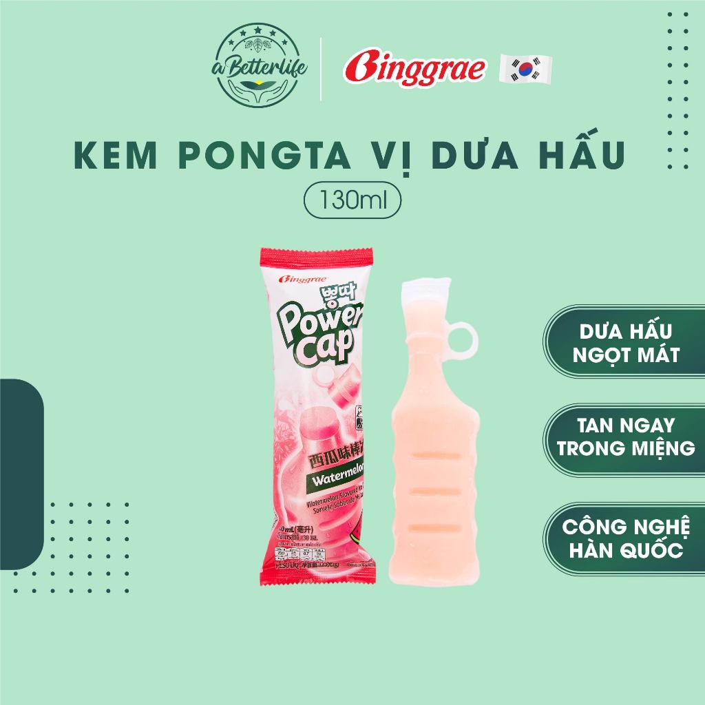 Kem ống Power Cap Hàn Quốc Binggrae Pongta vị dưa hấu 130ml ABetterLife | Shopee Việt Nam