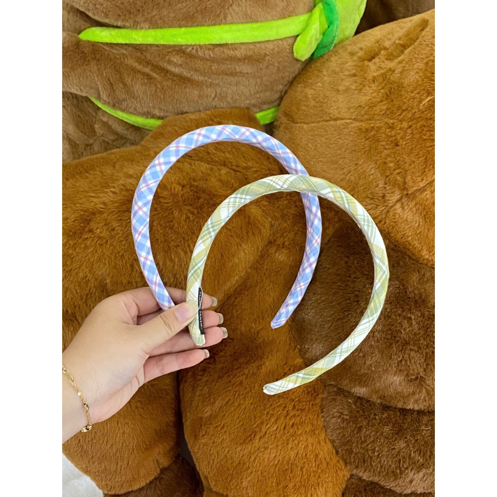 Cài tóc caro pastel xanh, tím tiểu thơ xinh iu | Shopee Việt Nam